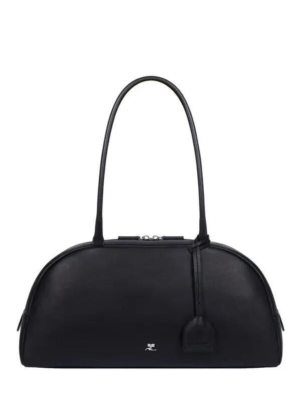 COURREGES Curved Zip Shoulder Bag - Black