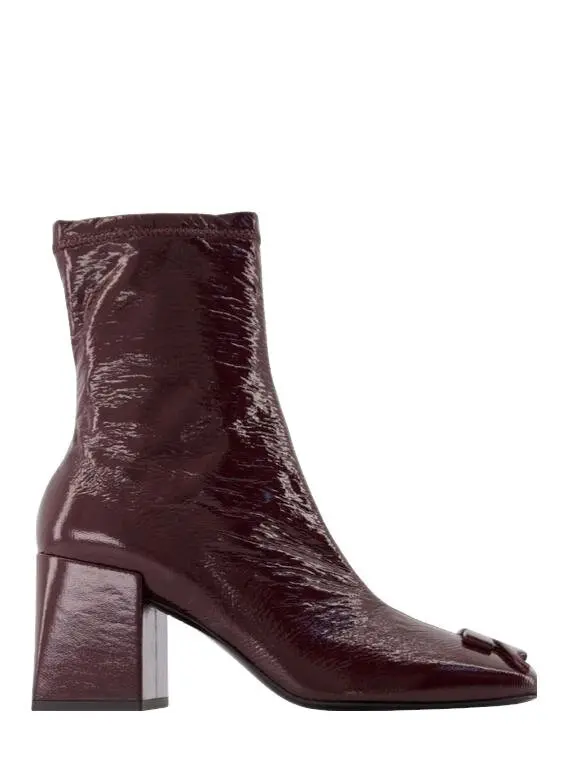 COURREGES Reedition Logo-plaque Ankle Boots - Wine Red