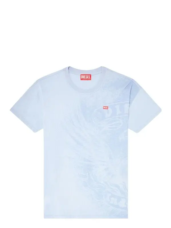 DIESEL® Logo-print Jersey T-shirt - Light Blue
