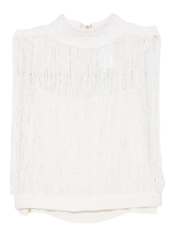 Fabiana Filippi Fringe-detail Halterneck Top - White