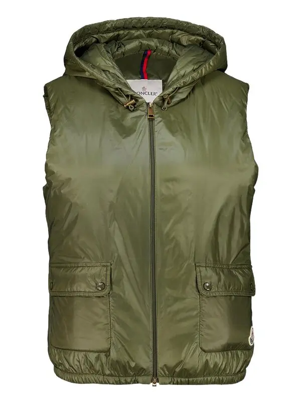Moncler Hooded Down Vest - Green