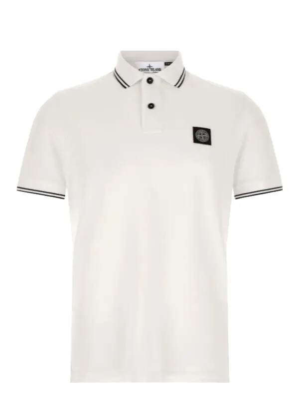 Stone Island Short-sleeved Polo Shirt - White/black