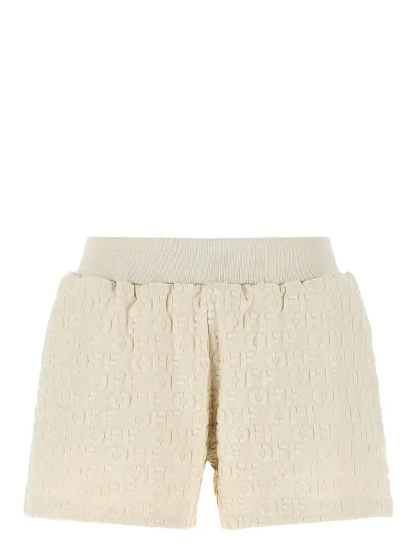 Off-White All-over Logo Terry Shorts - Beige
