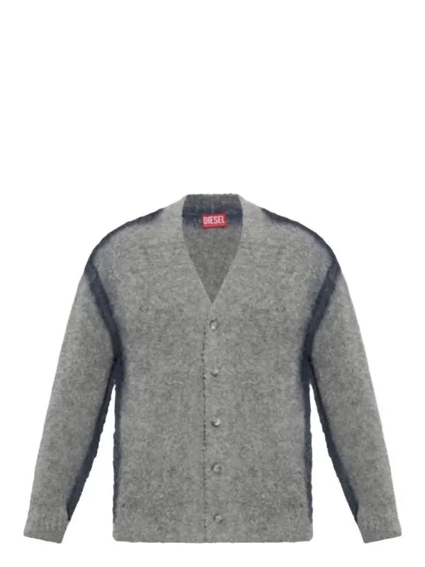 DIESEL® Long-sleeve Knit Cardigan - Grey