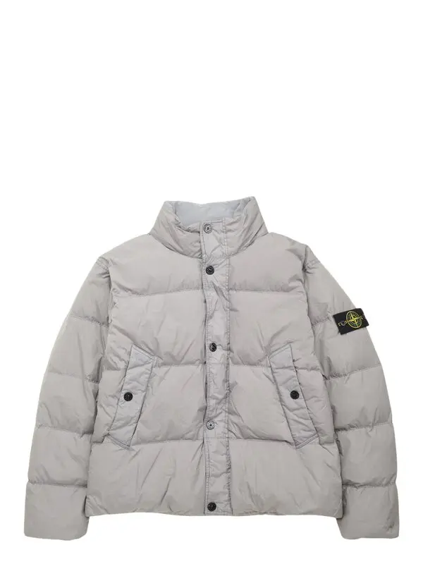 Stone Island Long-sleeve Down Jacket With Stand Collar - Grey