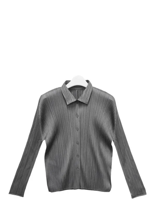Issey Miyake Pleated Button-up Shirt - Black