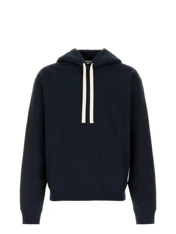 JIL SANDER Drawstring Hooded Sweatshirt - Black