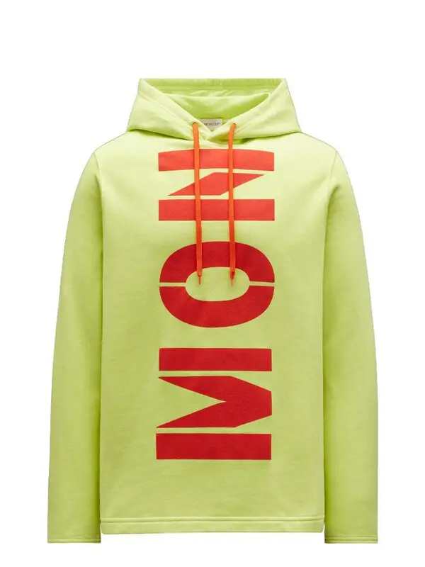 Moncler Logo Printed Hooded Hoodie - Yellow