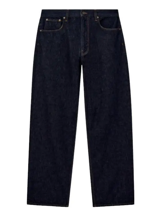 Emporio Armani Straight-leg Cotton Denim Jeans With A Five-pocket Design - Blue