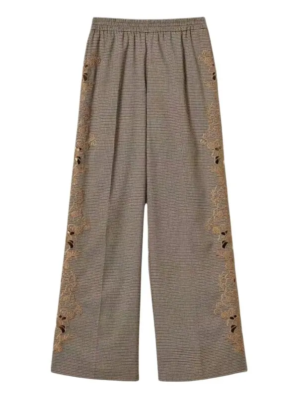 TWINSET Houndstooth Casual Trousers - Gray