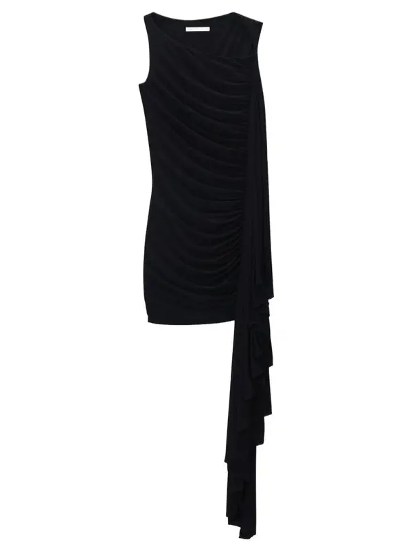 Alexander Wang Asymmetrical Ruched Mini Dress - Black