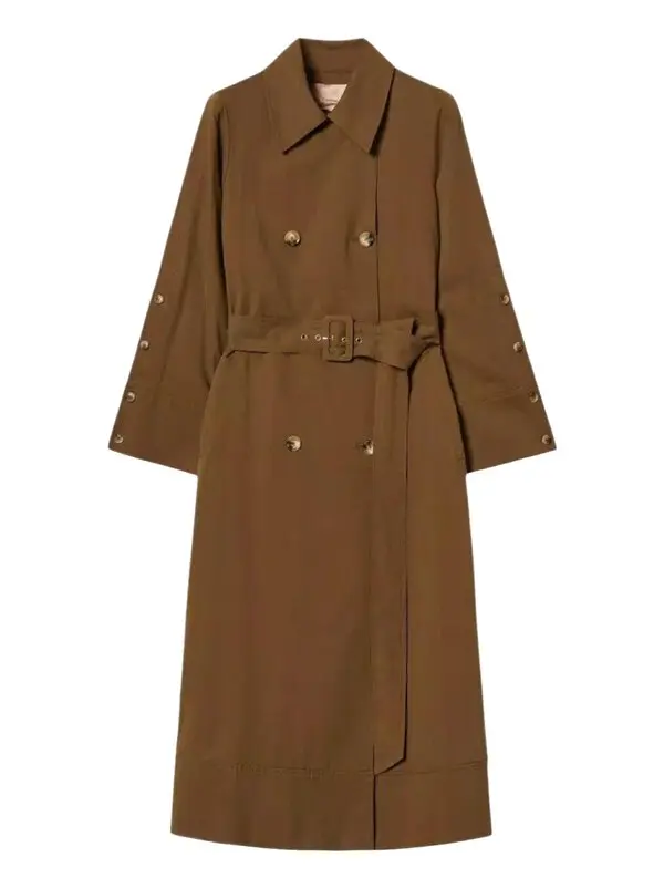 TWINSET Long-sleeved Belted Trench Coat - Brown