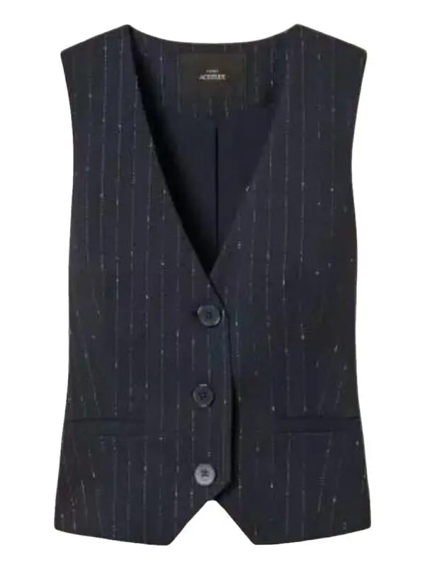 TWINSET V-neck Single-breasted Vest With Metallic Accents - Black