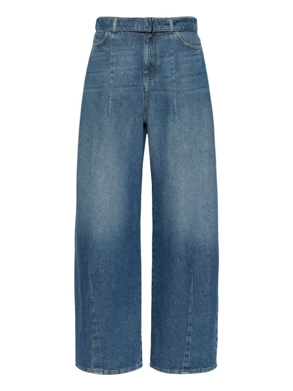 Max Mara Belted Wide-leg Jeans - Navy Blue