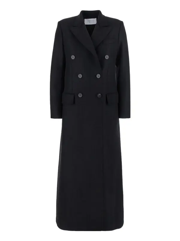 Harris Wharf London Double-breasted Coat - Black