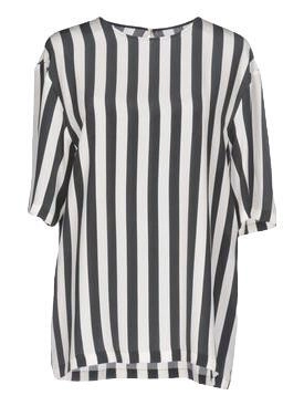 Dolce & Gabbana Silk Striped Top - Charcoal