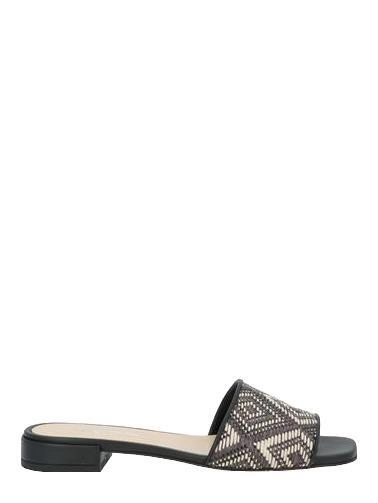 BALDININI Dark Leather Slide Sandals - Brown