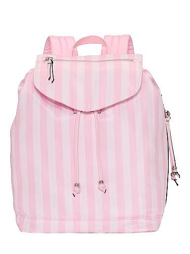 Victoria's Secret Flap Backpack With Gold Tone Beading - Print