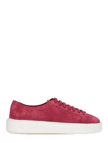 Santoni Suede Lace-up Low-top Sneakers - Red