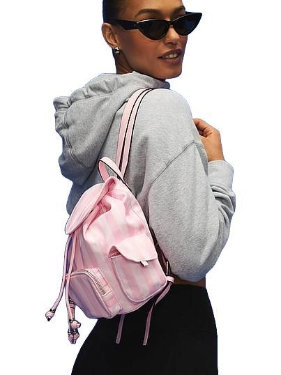 Victoria's Secret Mini Backpack With Striped Pattern - Print