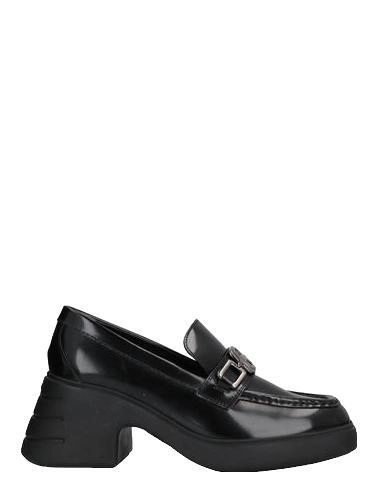 Hogan Soft Leather Loafers With Contrasting Applications - Black