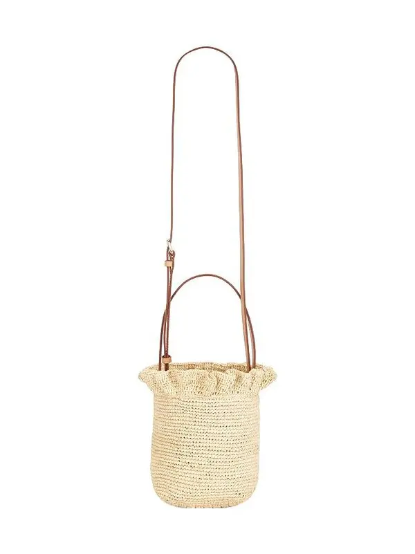 LOEFFLER RANDALL Laith Crochet Top Handle Bag In Beige - Natural