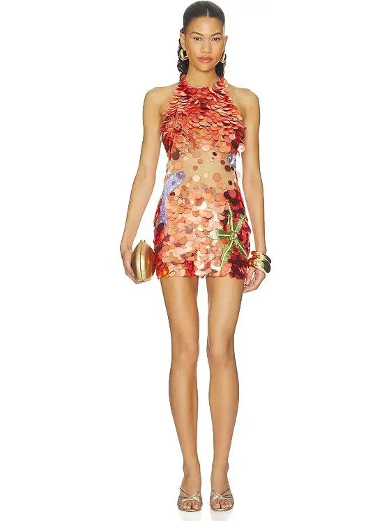 Retrofete Dorothy Embellished Mini Dress - Geranium & Multi