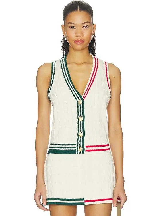 SEROYA Pearson Vest In Multi - Eggshell Varsity