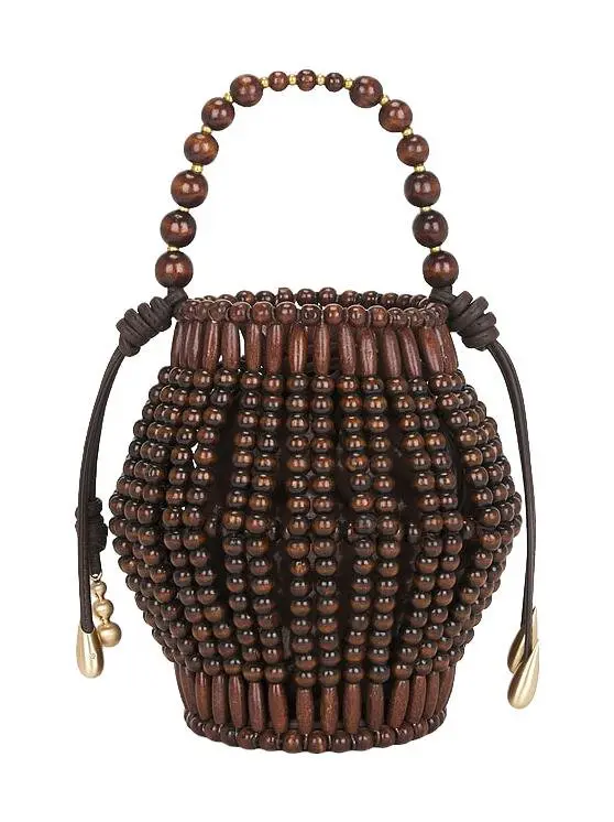 Cult Gaia Lantern Top Handle Bag - Walnut