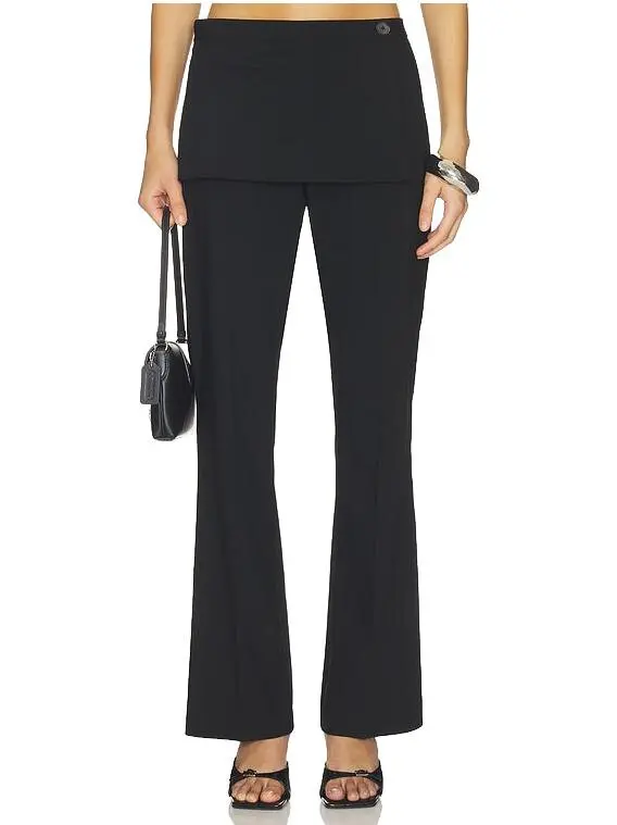 Sandy Liang Mulberry Pant Tailored Flare Trousers - Black