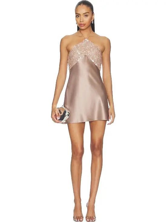 Retrofete Jeanne Embellished Dress - Truffle