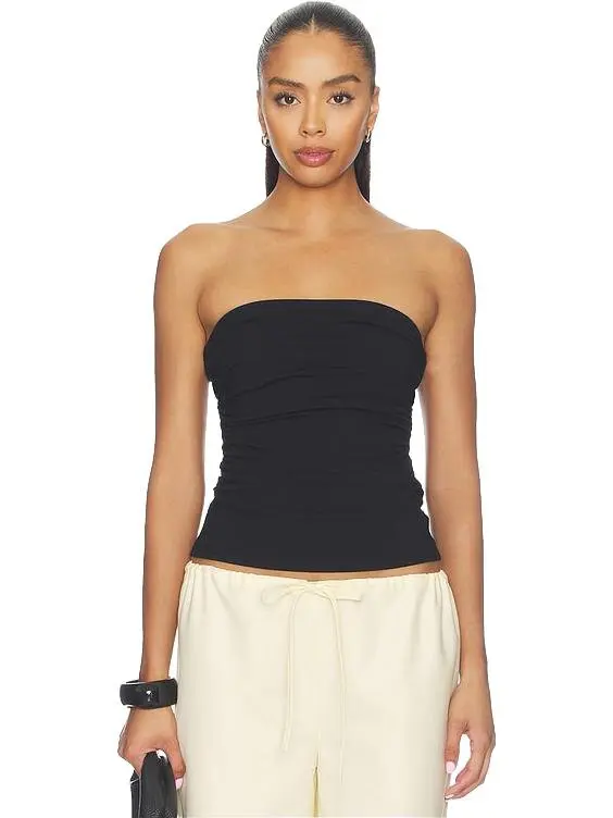 Susana Monaco Gathered Tube Top - Black