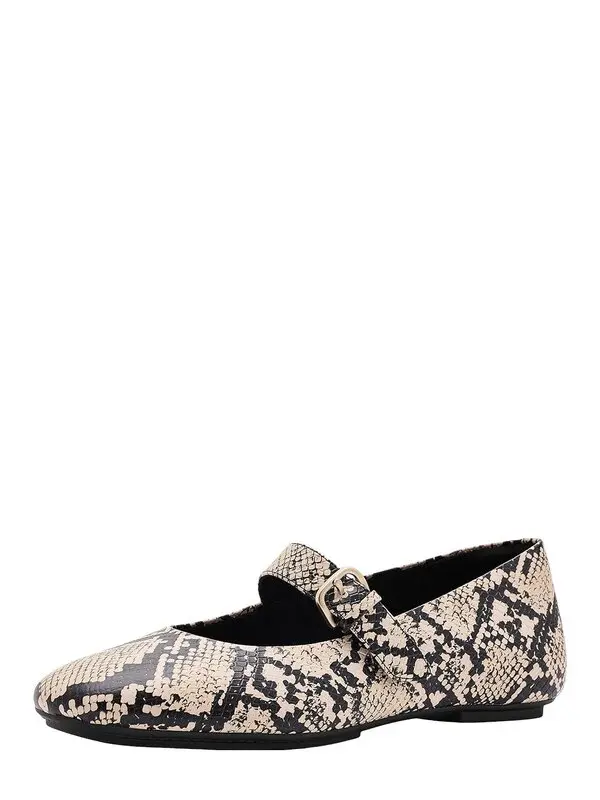 Fitflop Delicato Snake Effect Mary Jane Flats - Black