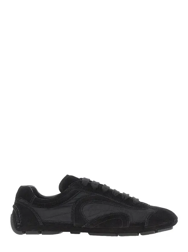 Prada Montecarlo Re-edition 2005 Suede And Nylon Sneakers - Black