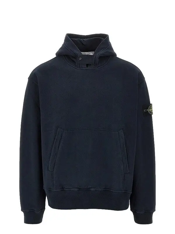 Stone Island Cotton French Terry Hoodie - Blue