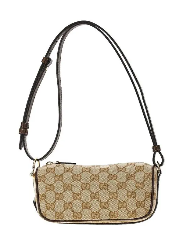 Gucci Gg Canvas Half Horsebit Mini Bag - Beige