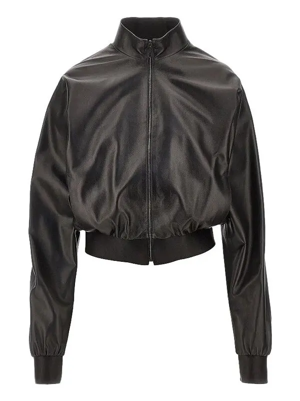 Gucci Nappa Leather Bomber Jacket - Brown