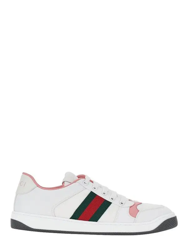 Gucci Padded Nylon Sneakers With Web Ribbon Detail - White