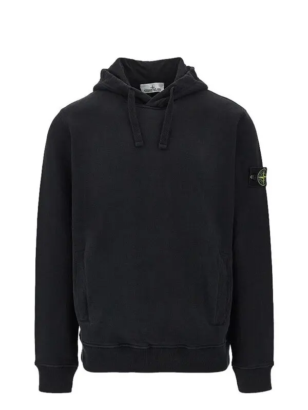 Stone Island Cotton Hoodie - Black