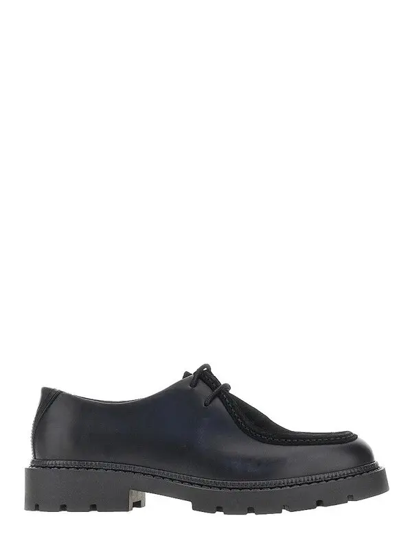 BIANCO Leather Moc-toe Lace-up Shoes - Black