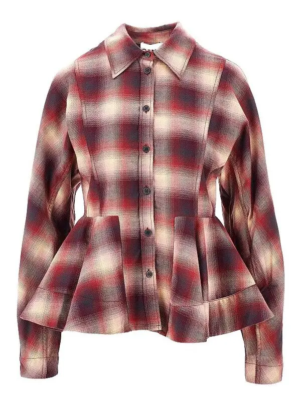 GANNI Cotton Flannel Check Shirt - Multicolor