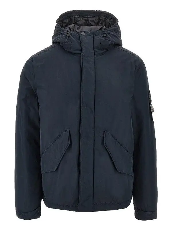 Stone Island Nylon Micro Twill Down Jacket With Primaloft® Gold P.u.r.e. Padding - Blue