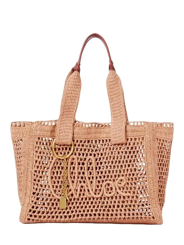 Chloé East/west Summer Banana Raffia Shoulder Bag - Brown