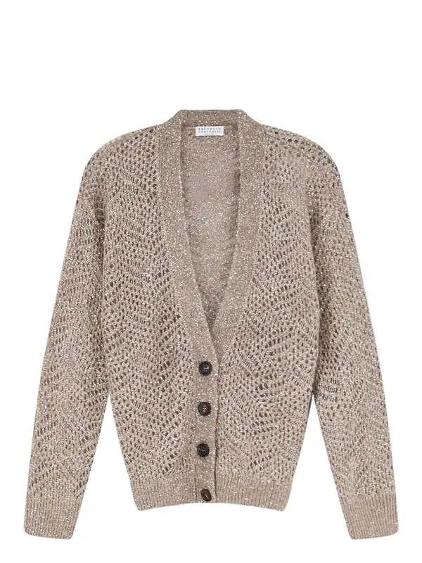 Brunello Cucinelli Mohair Blend Cardigan - Grey