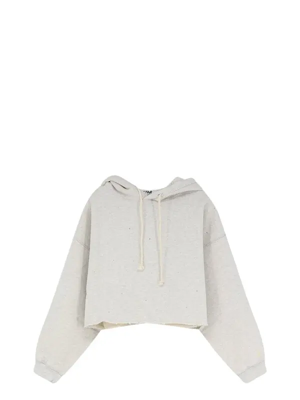 GOLDEN GOOSE Cotton Crop Sweatshirt - Grey