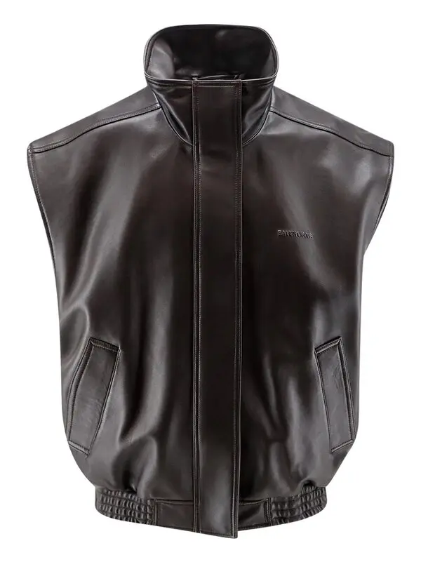 Balenciaga Sleeveless Leather Vest - Brown