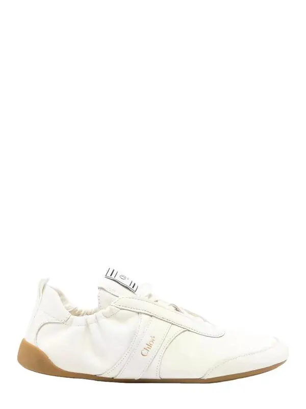 Chloé Kick Logo-print Lace-up Sneakers - Neutrals