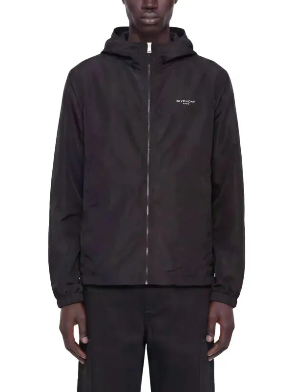 Givenchy Logo-print Hooded Windbreaker - Black