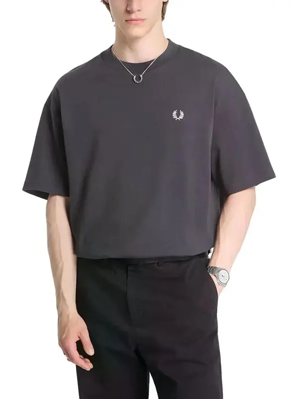 Fred Perry Laurel Wreath Logo-embroidered T-shirt - Grey