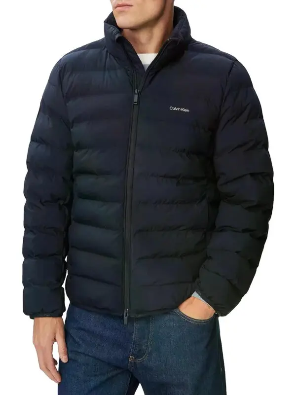 Calvin Klein Quilted Logo-print Jacket - Blue